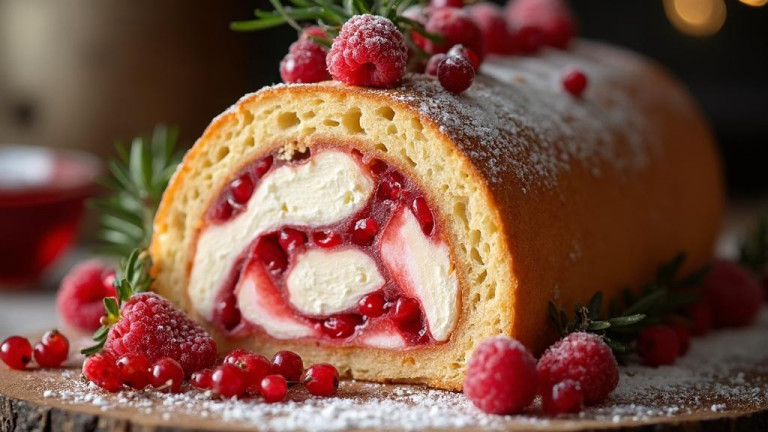 Recette facile de bûche de Noël aux fruits rouges : un dessert festif ...